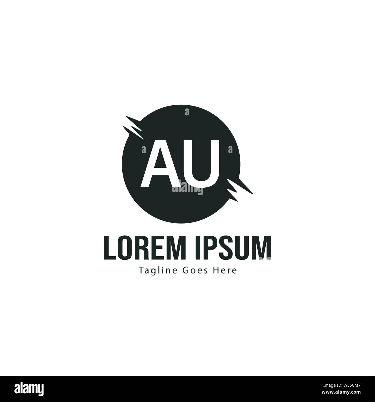 AU Letter Logo Design. Creative Modern AU Letters Icon Illustration ...