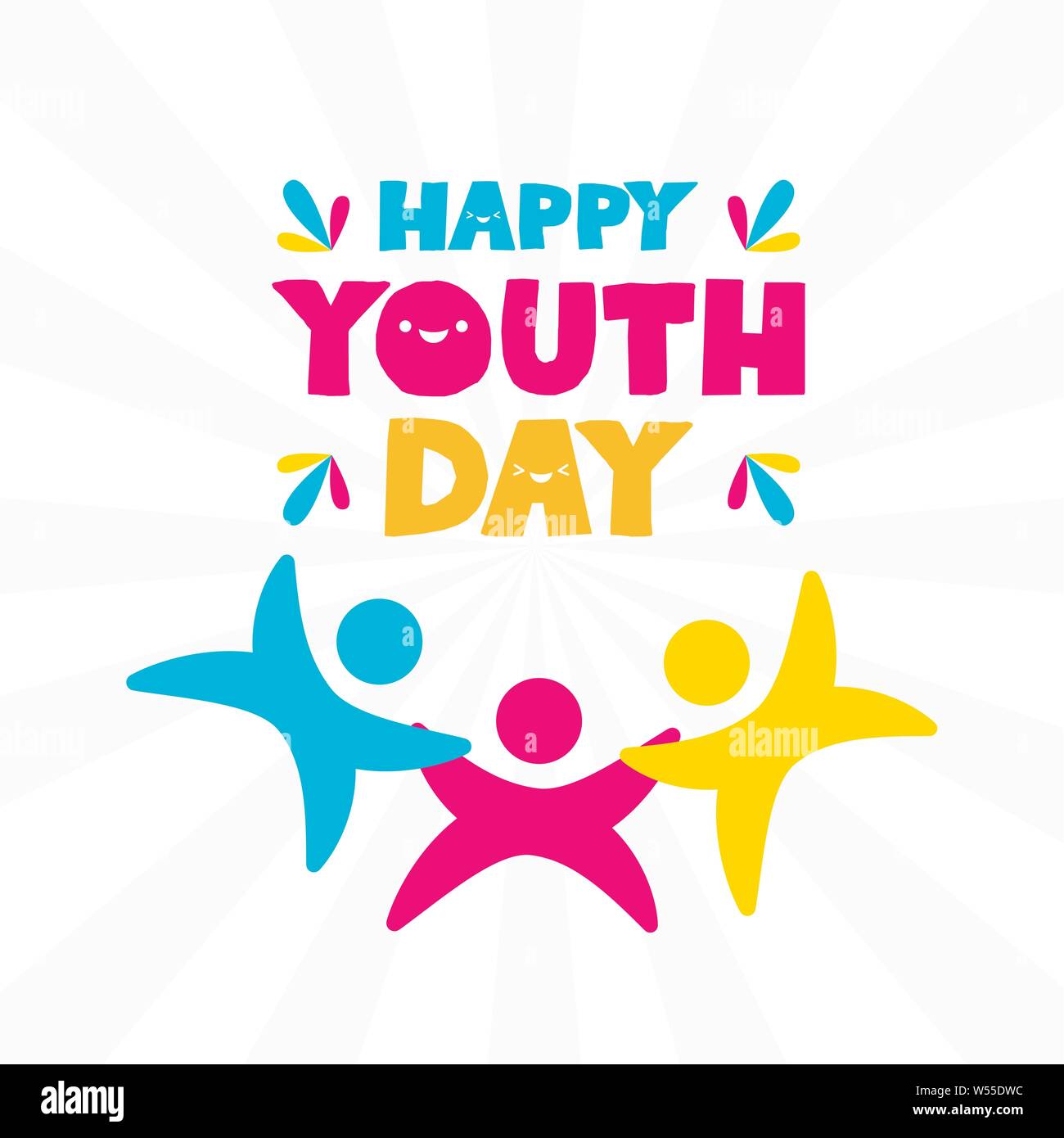 happy youth day flat design Stock Vector Image & Art - Alamy
