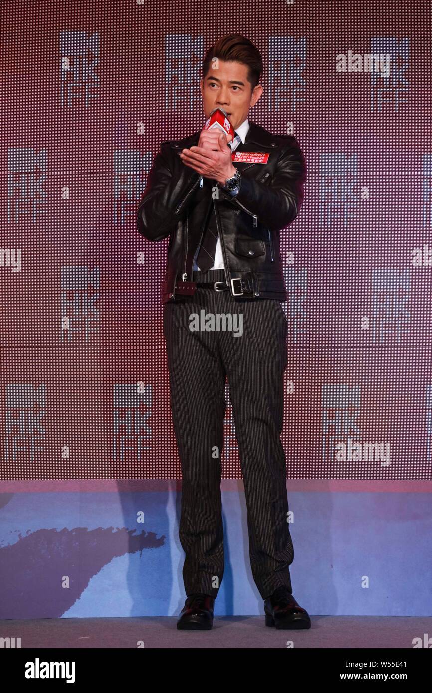 Hong Kong singer, dancer and actor Aaron Kwok attends a press conference for the 39th Hong Kong ...