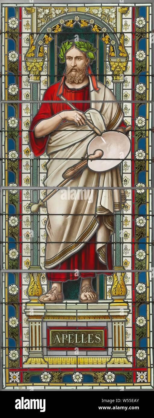 Window with representation Apelles, Window stained with Apelles as ...