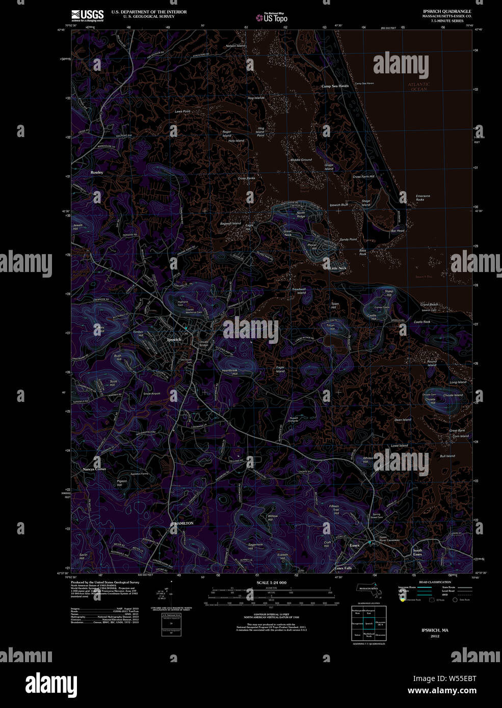 Map of ipswich massachusetts hi-res stock photography and images - Alamy