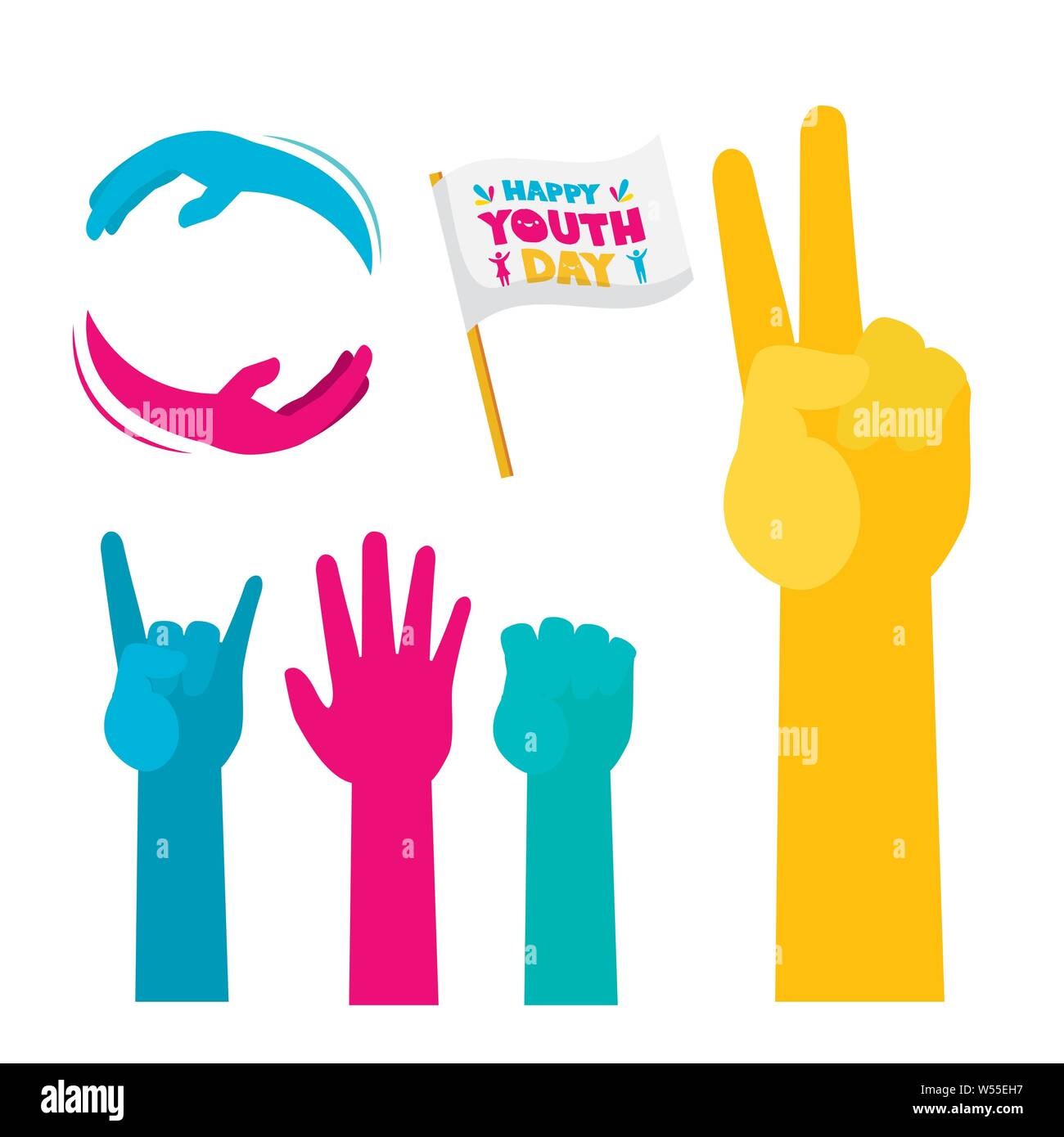 happy youth day flat design Stock Vector Image & Art - Alamy