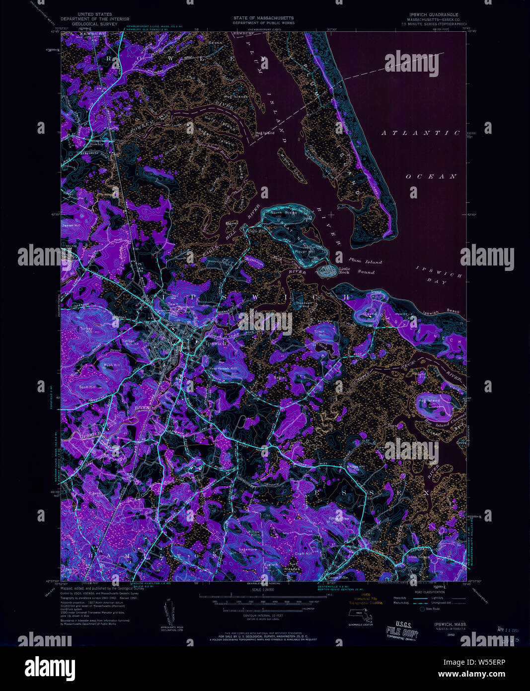 Map of ipswich massachusetts hi-res stock photography and images - Alamy