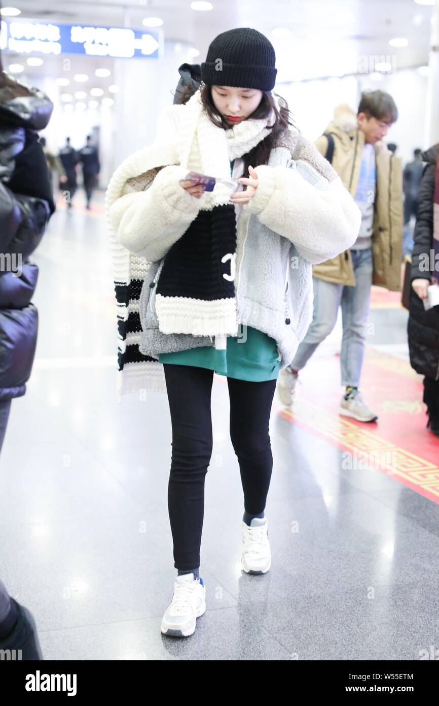 Chinese actress Jelly Lin or Lin Yun is pictured at the Beijing Capital ...