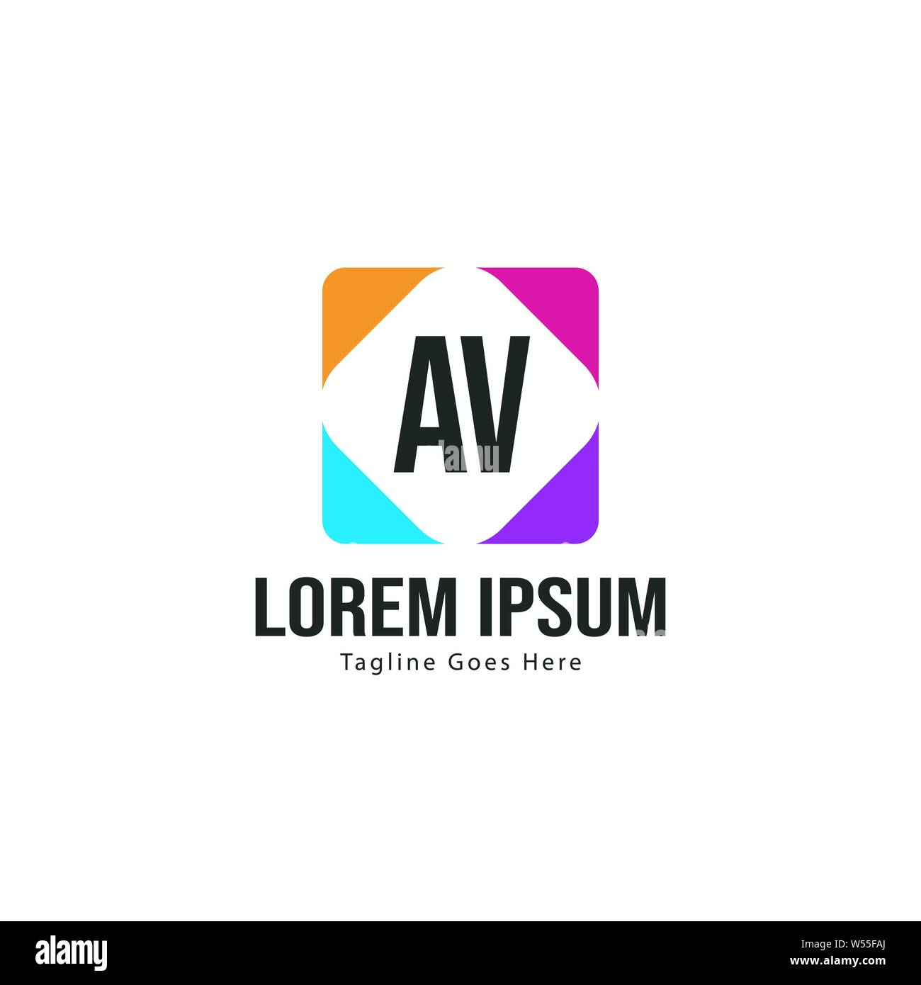 AV Letter Logo Design. Creative Modern AV Letters Icon Illustration ...