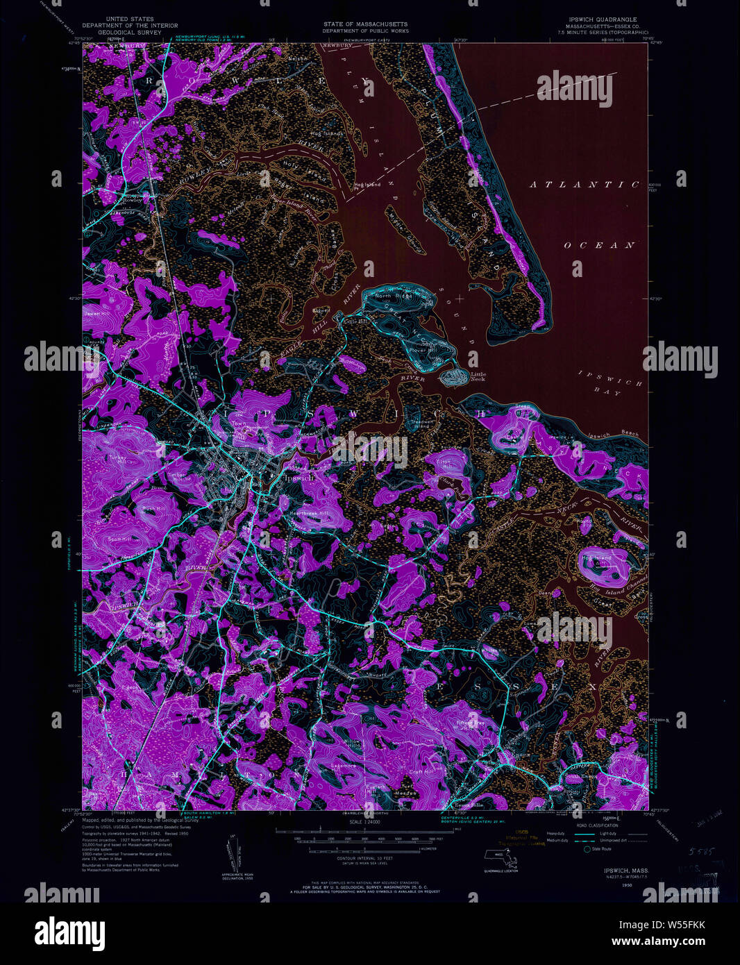 Map of ipswich massachusetts hi-res stock photography and images - Alamy