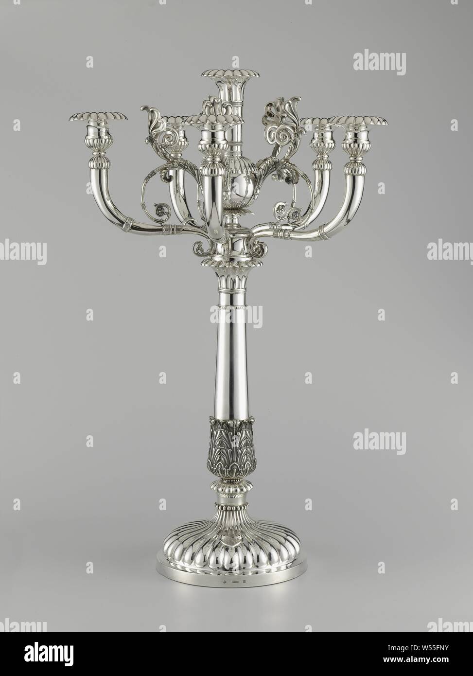 Two candelabra, Candelabrum with six arms, with the alliance weapon Von ...