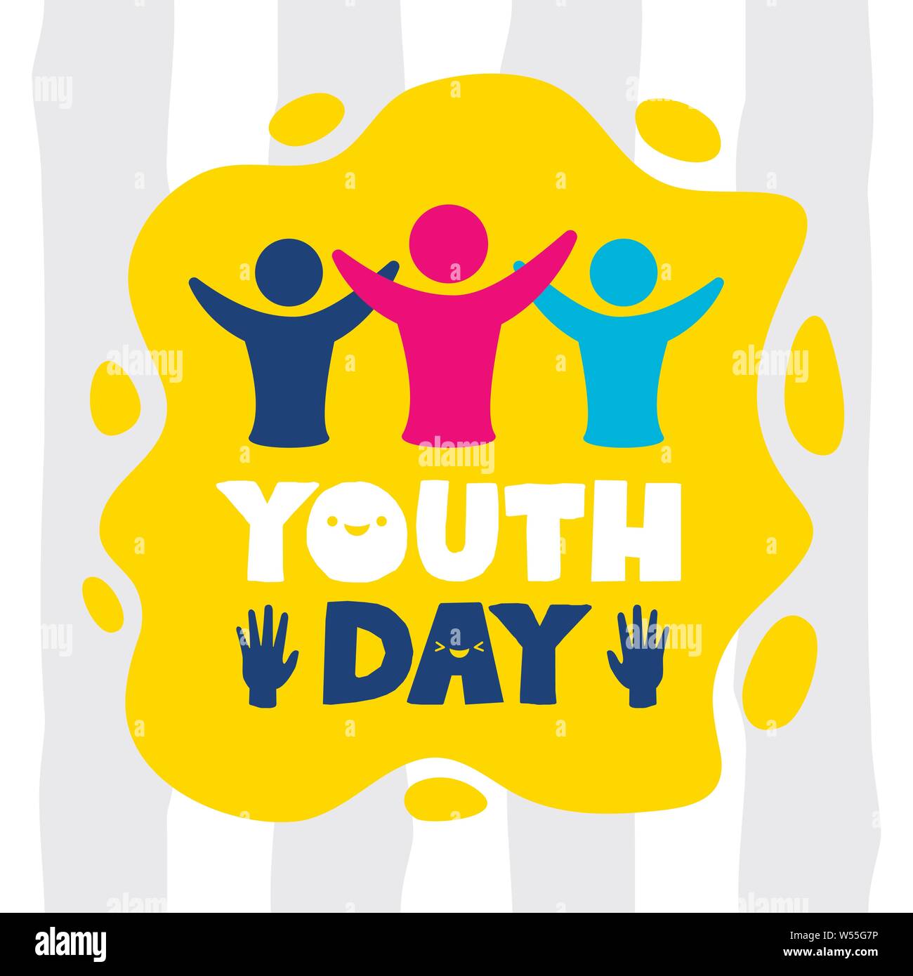 happy youth day flat design Stock Vector Image & Art - Alamy