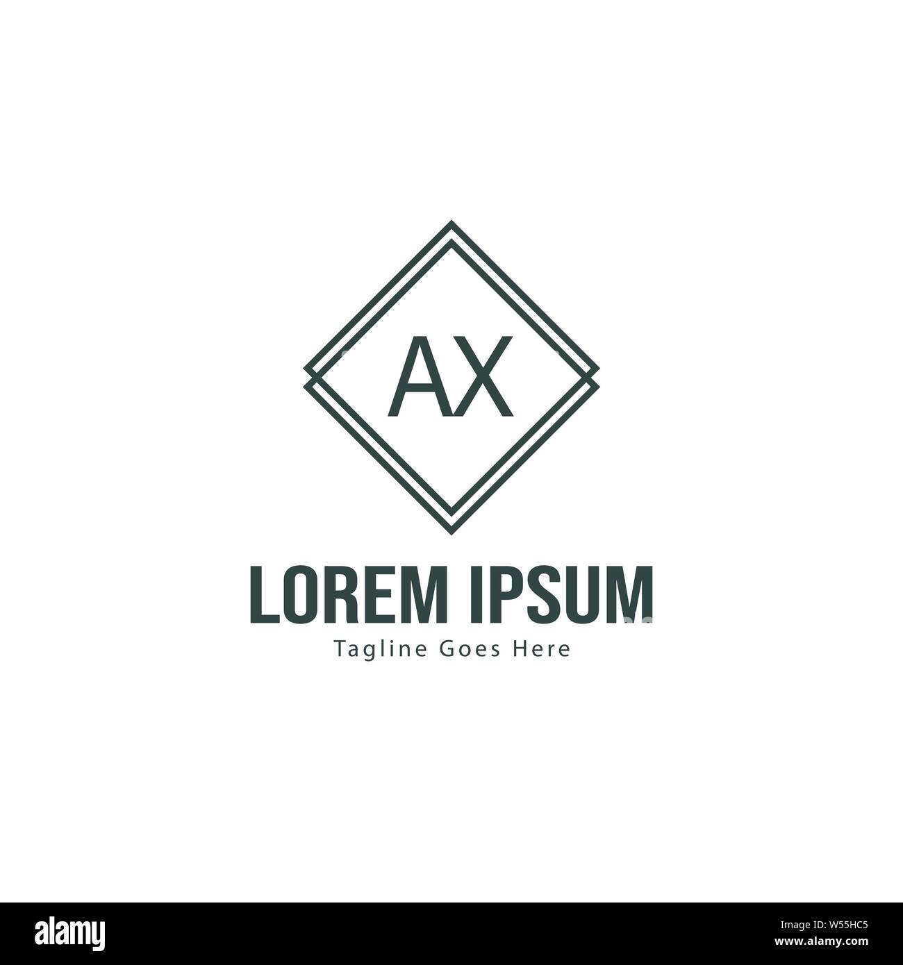 AX Letter Logo Design. Creative Modern AX Letters Icon Illustration ...