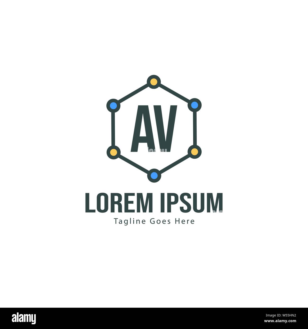 AV Letter Logo Design. Creative Modern AV Letters Icon Illustration ...