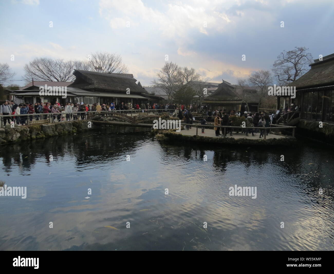 Scenery of the Oshino Hakkai Springs near Mount Fuji in Shibokusa, Yamanashi Prefecture, Japan ...