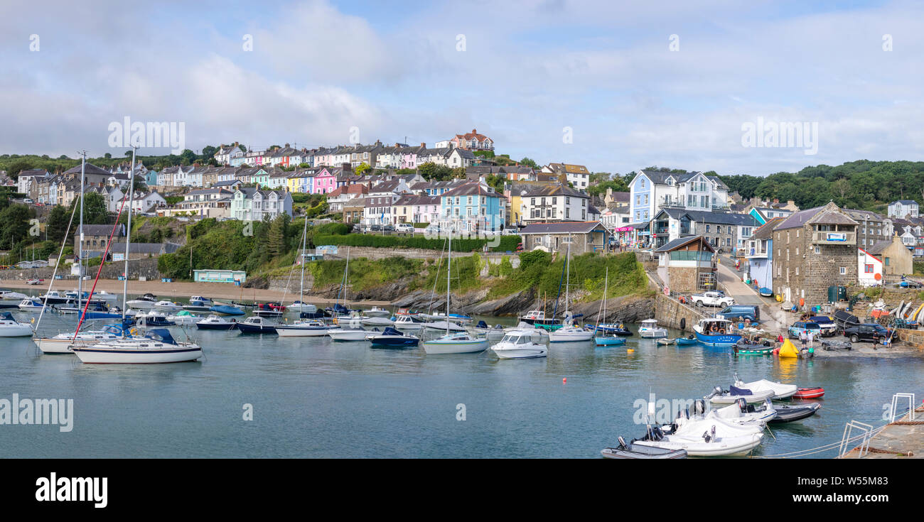 The popular Welsh coastal town and harbour of New Quay, Wales, UK Stock ...