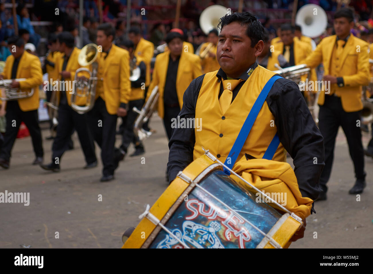 Band performing at the annual Oruro Carnival. The event is designated ...