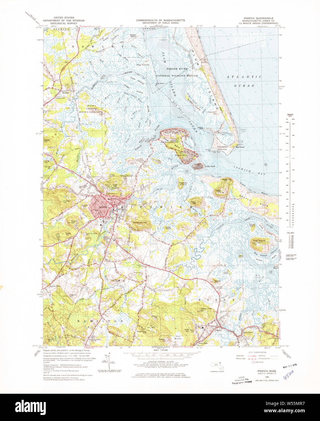 Massachusetts USGS Historical Topo Map MA Ipswich 351043 1966 25000 ...
