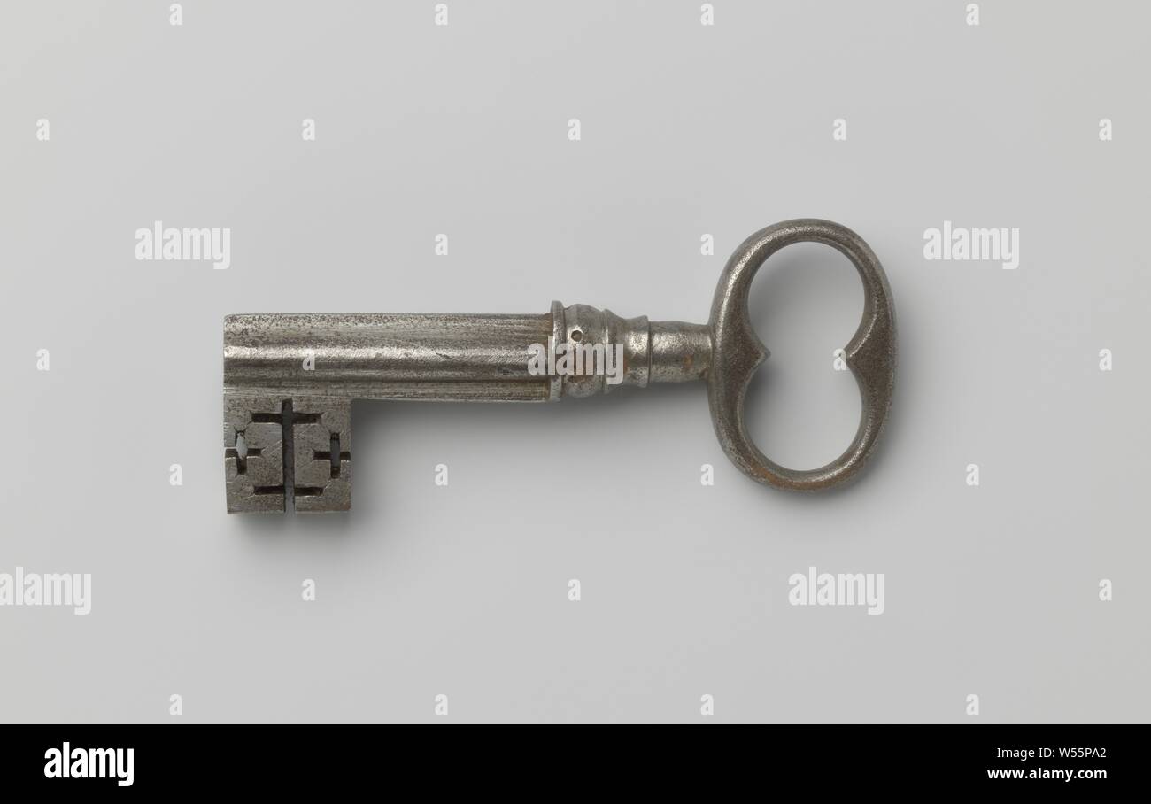 Four keys that belong together and whose shafts are drilled to the four ...