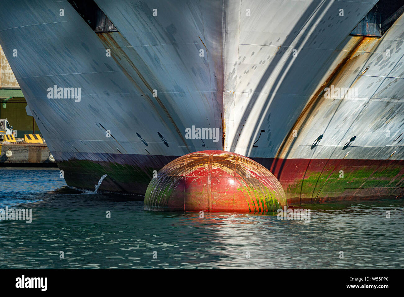 ship prow bow close up detail at sunset harbor operation Stock Photo ...