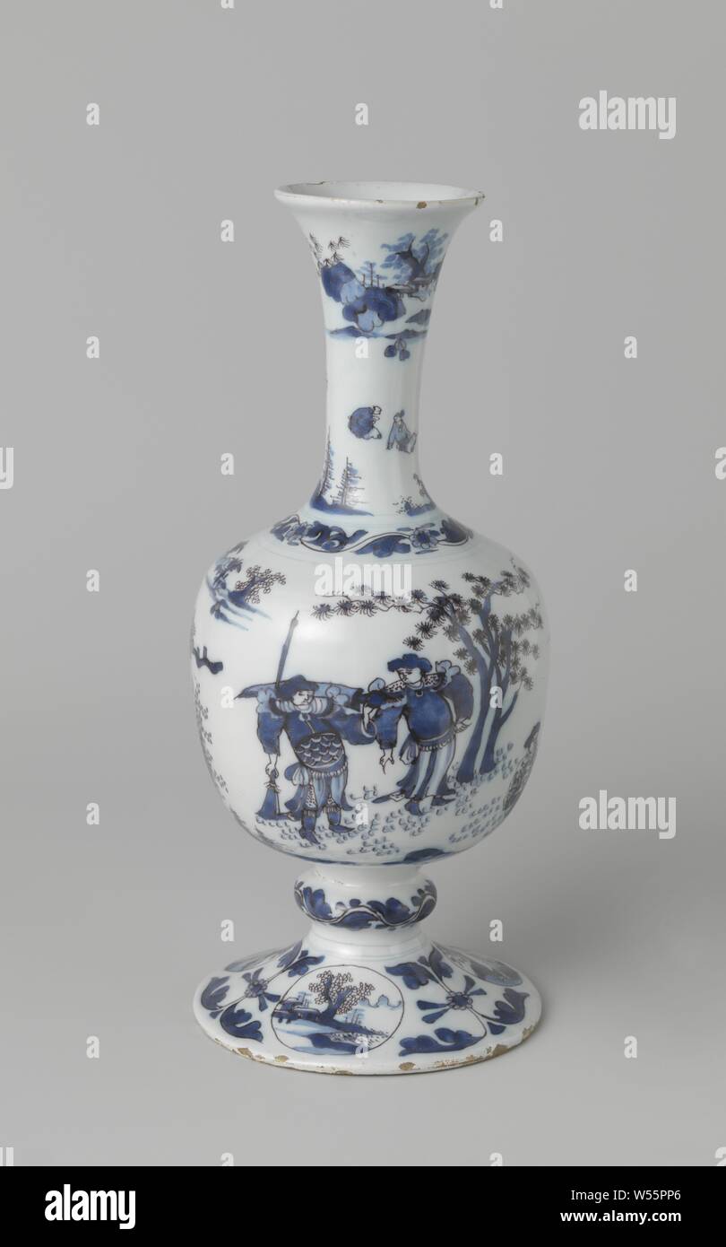 Vase from Delftware, faience with decoration to Chinese porcelain, Vase ...