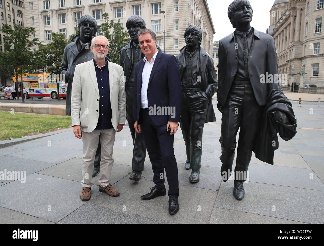 Labour leader Jeremy Corbyn, with Metro Mayor of the Liverpool City ...
