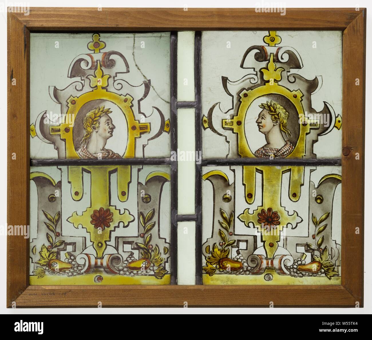 Square with a Roman medallion portrait in a cartouche, Square with a ...