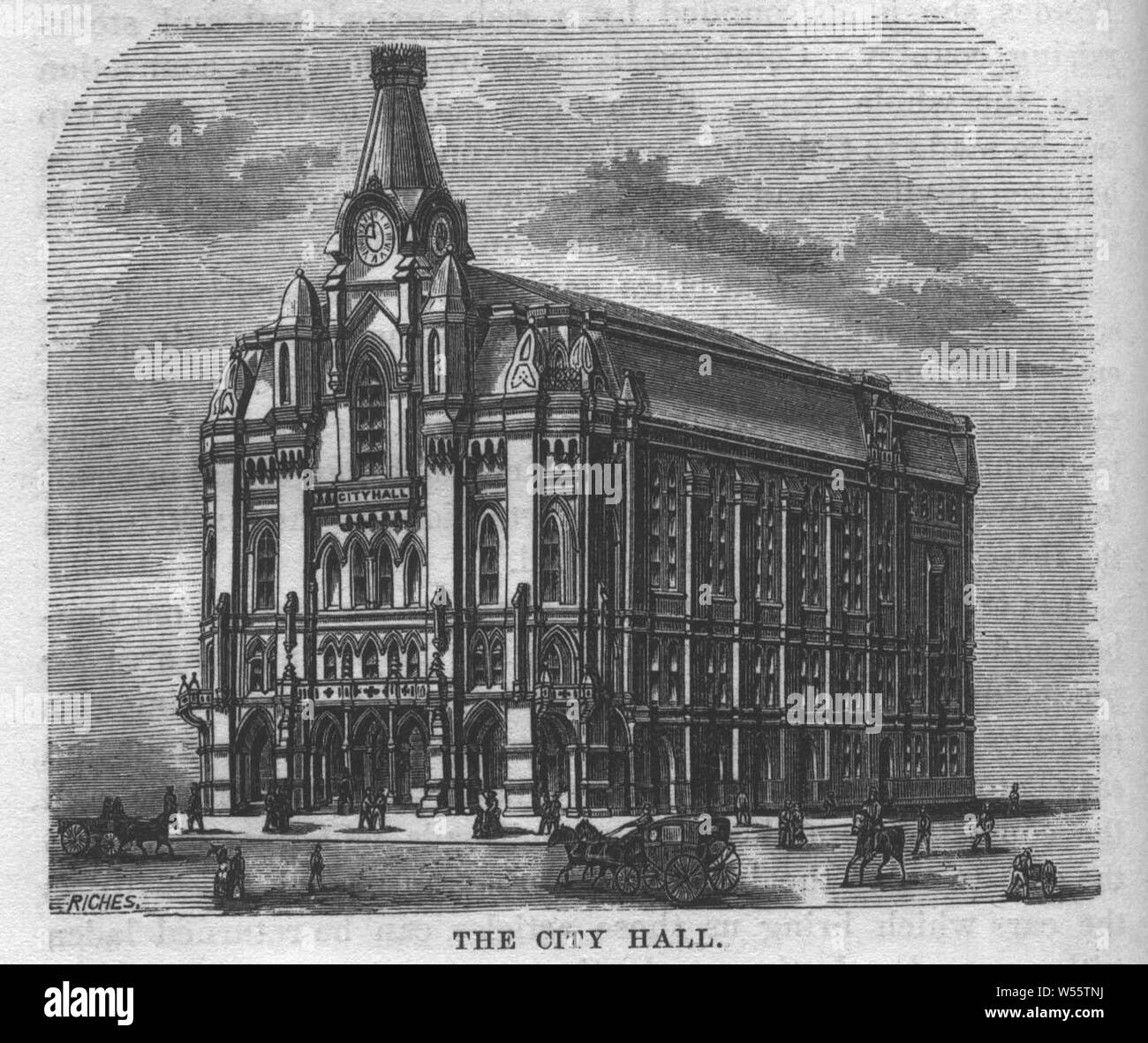 Old City Hall, completed in 1872 and burned in 1921 Stock Photo - Alamy
