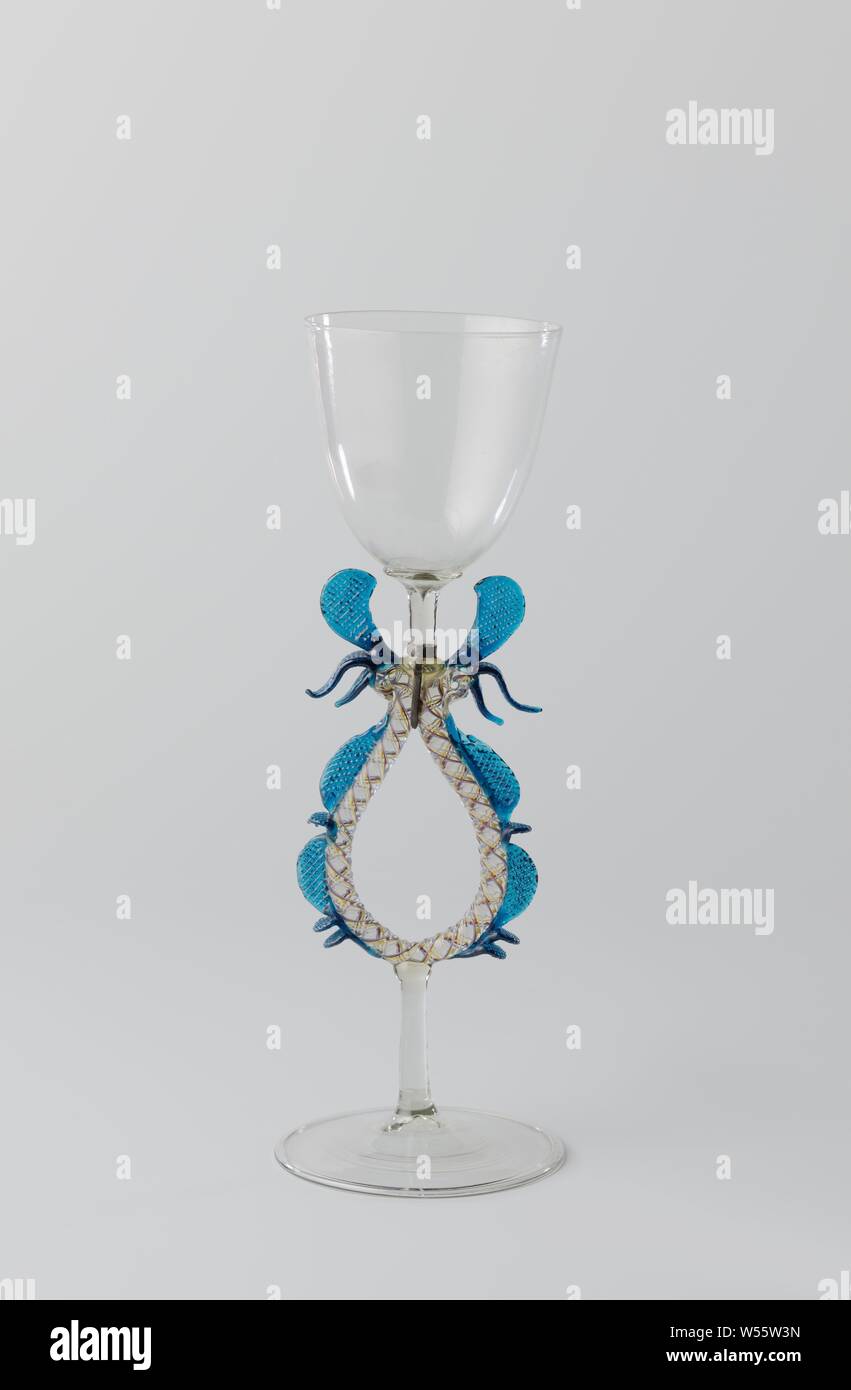 Wing glass, Wing glass with flat base with folded edge. The trunk built ...