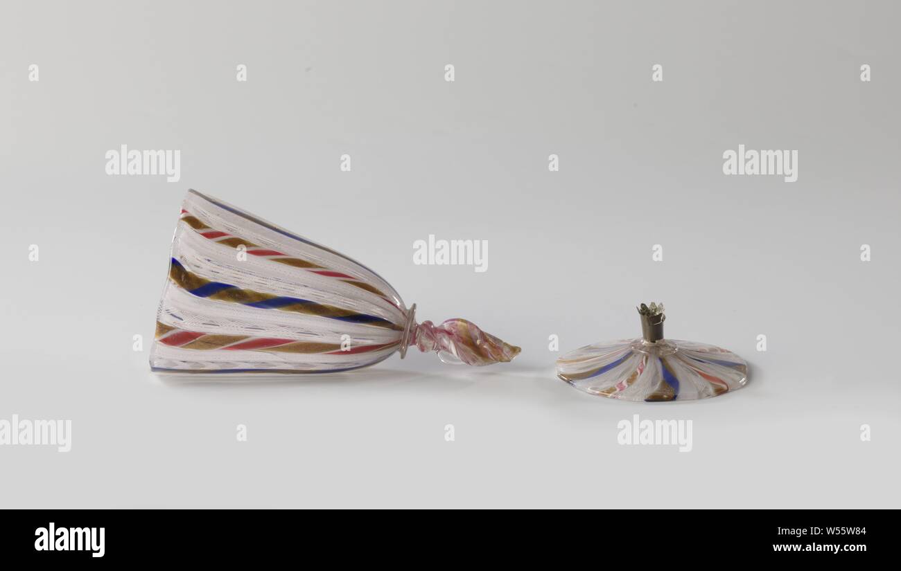 Base of a glass filigree glass, Slightly conical foot of filigree glass ...