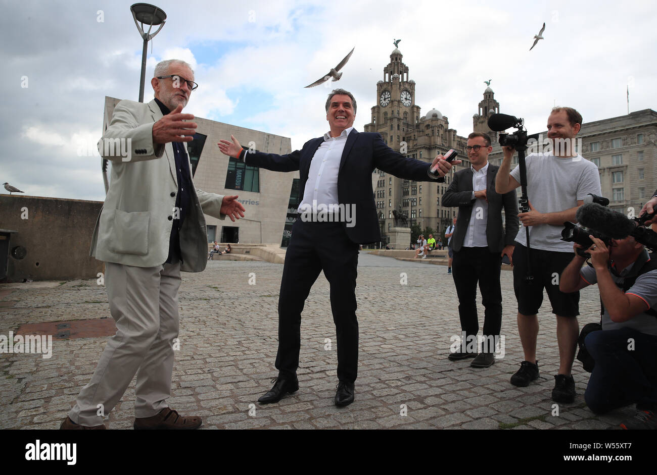 Labour leader Jeremy Corbyn, with Metro Mayor of the Liverpool City ...
