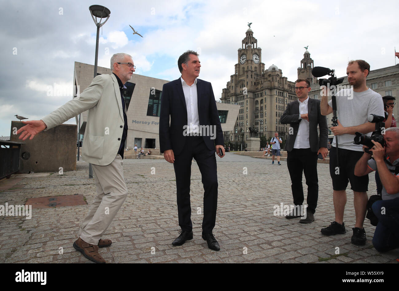 Labour leader Jeremy Corbyn, with Metro Mayor of the Liverpool City ...