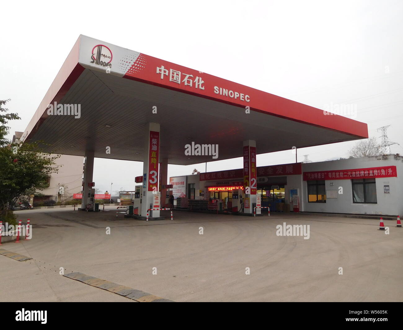 --FILE--View of a gas station of Sinopec (China Petroleum & Chemical ...