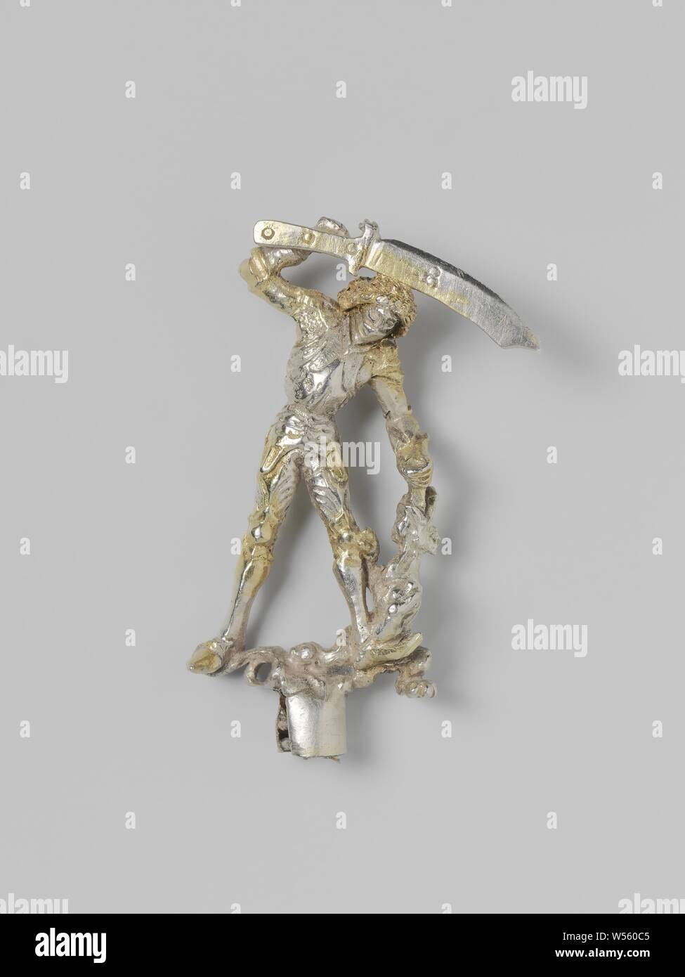 Sculpture of cast silver, depicting Saint George with the dragon ...