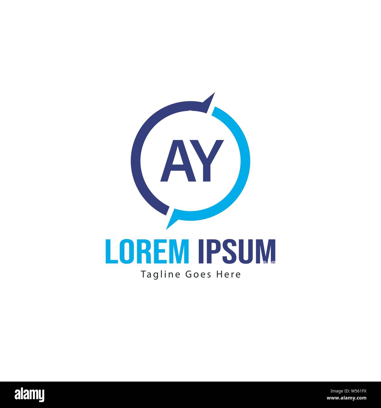 AY Letter Logo Design. Creative Modern AY Letters Icon Illustration ...
