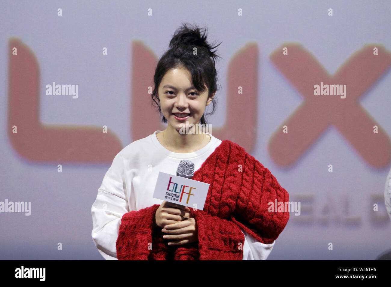 Chinese actress Angel Zhao Jinmai attends a promotional event for the ...