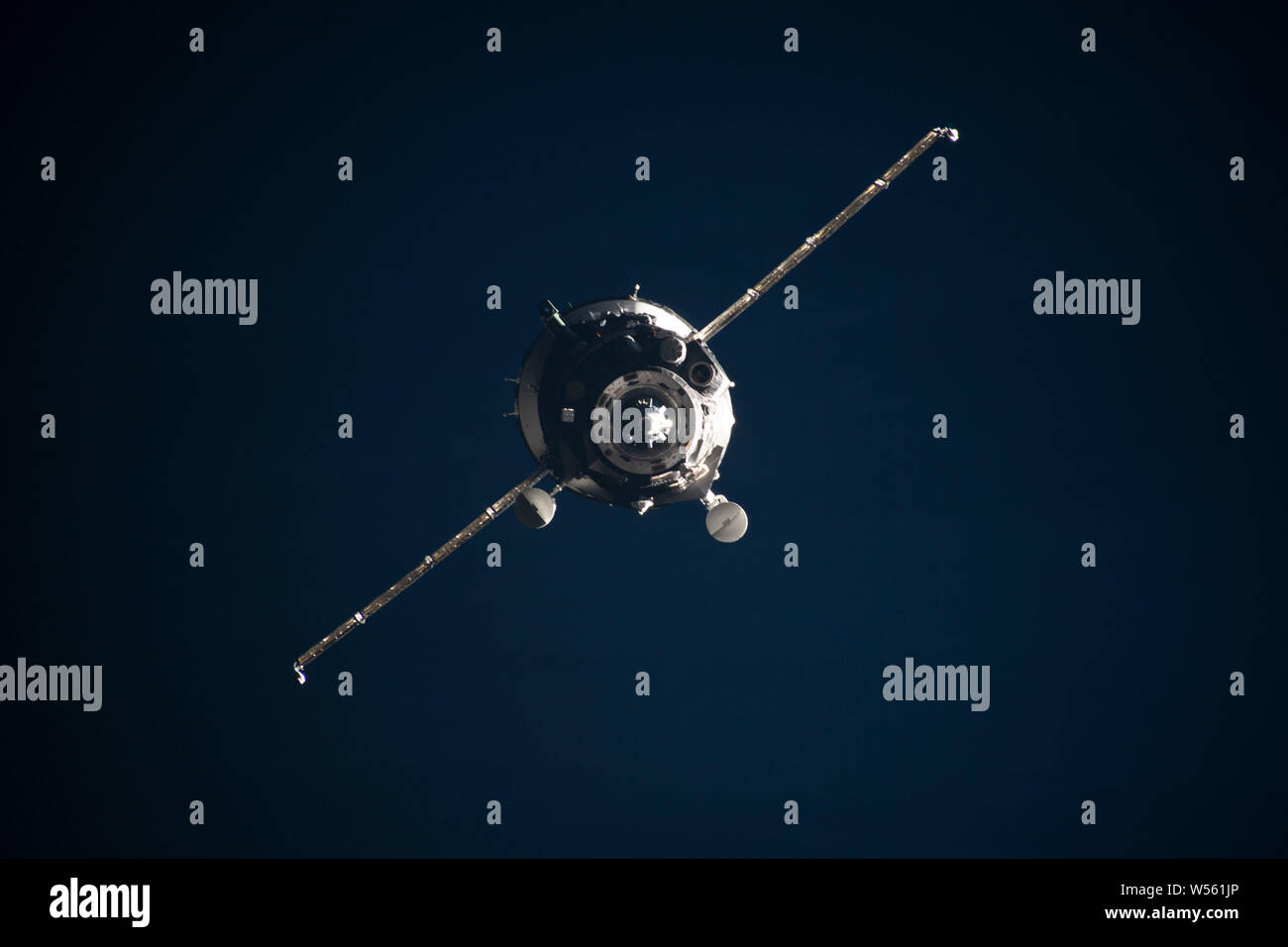 The Russian Soyuz MS-13 crew ship approaches the International Space ...