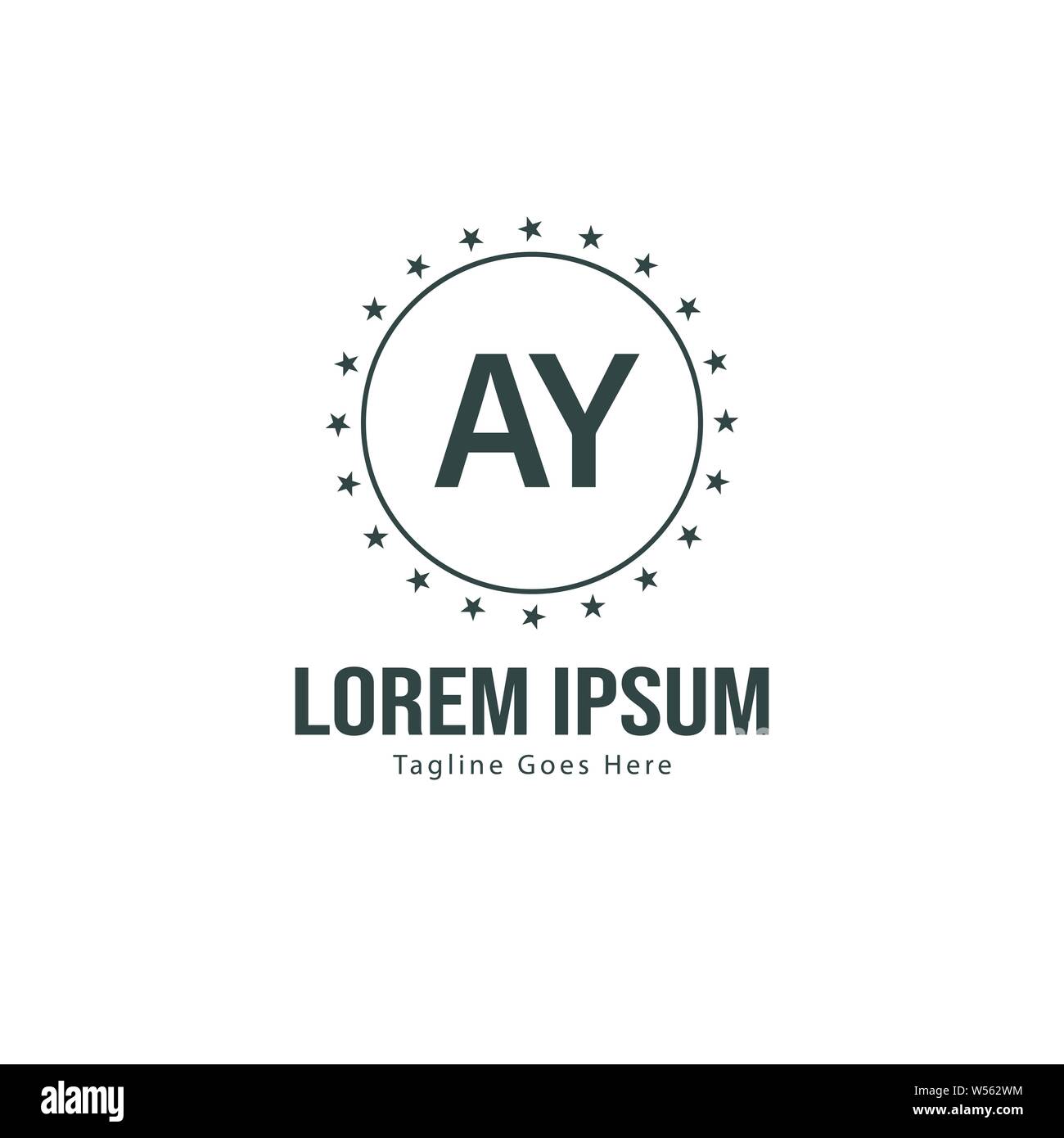 AY Letter Logo Design. Creative Modern AY Letters Icon Illustration ...