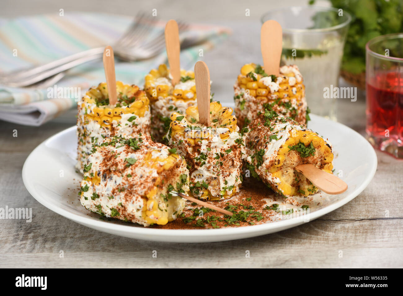 Delicious Indian of corn cob, also called Bhutta, flavored with butter ...