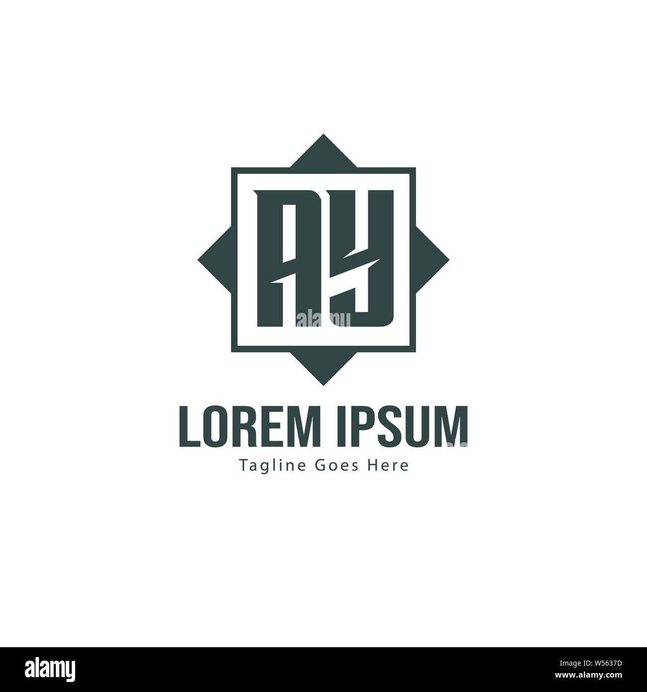 AY Letter Logo Design. Creative Modern AY Letters Icon Illustration ...