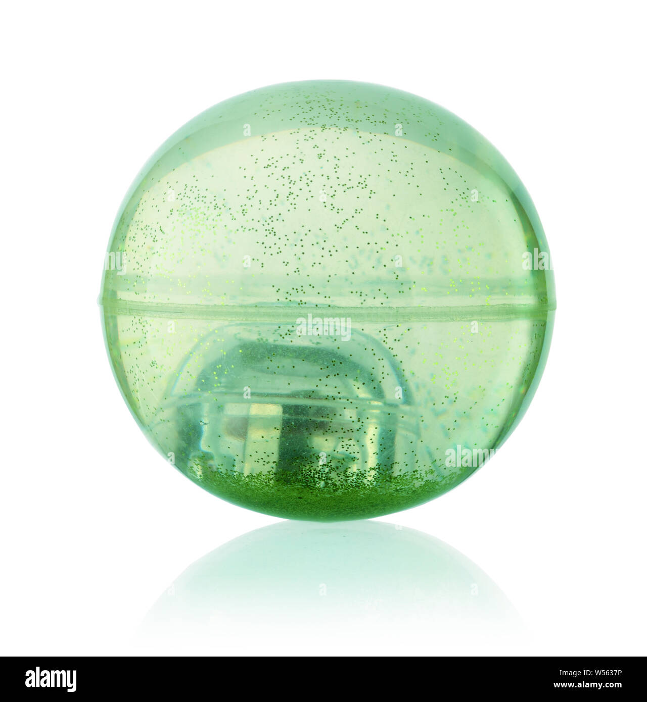 Green plastic ball pet toy isolated on white background Stock Photo - Alamy