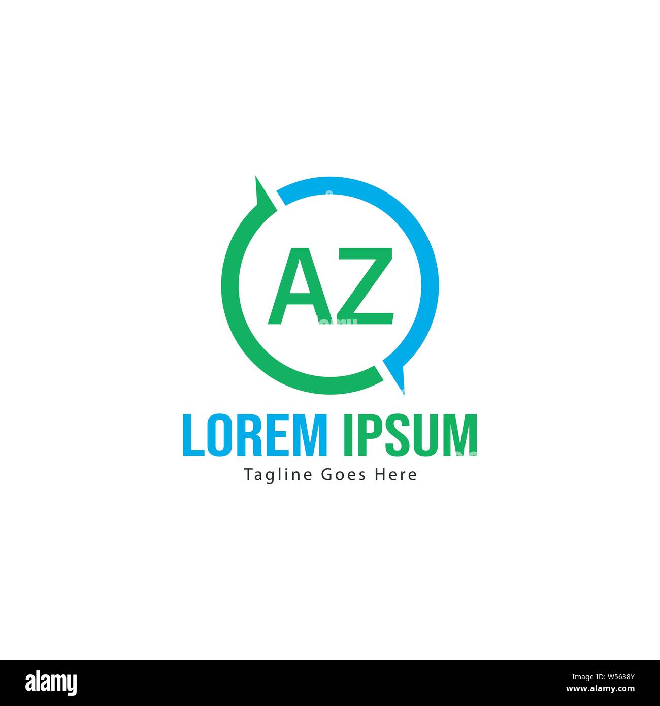 AZ Letter Logo Design. Creative Modern AZ Letters Icon Illustration ...