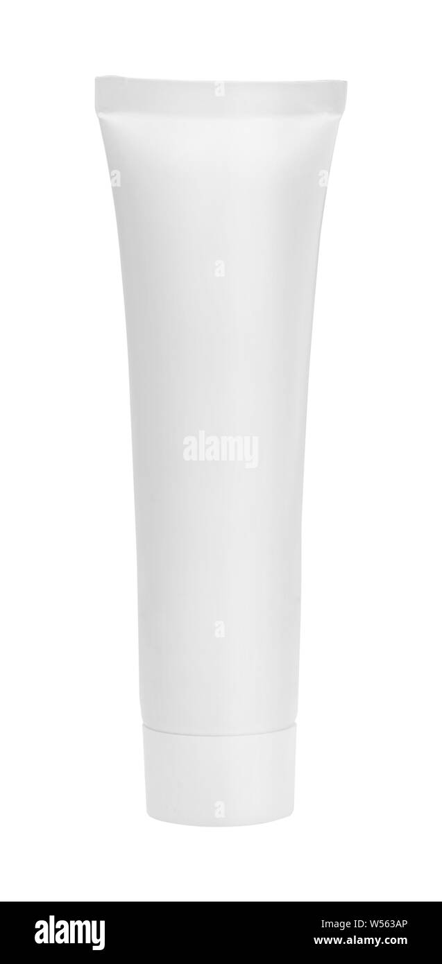 Blank white plastic tube template, isolated on white background Stock ...
