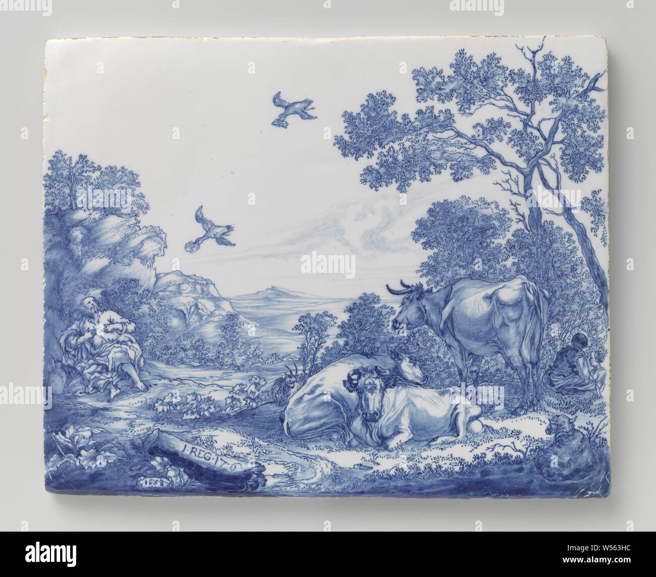 Plaque with Elijah Fed by Ravens Rectangular plate with the prophet ...