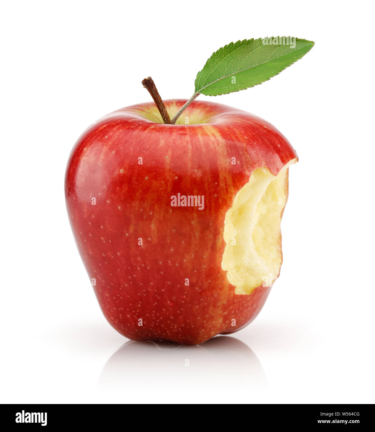 Bitten red apple isolated on white background Stock Photo - Alamy