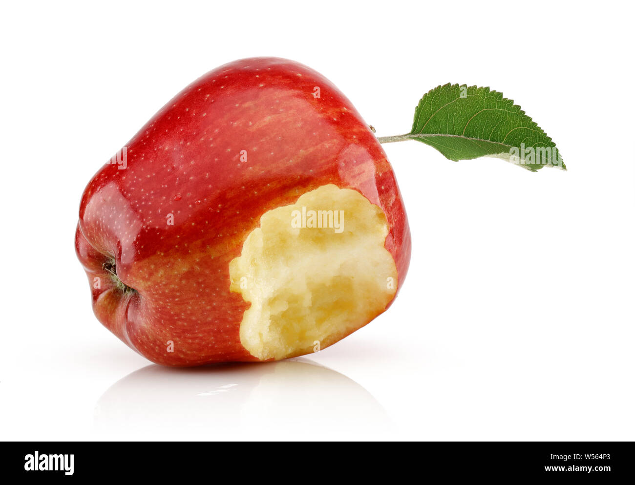 Bitten red apple isolated on white background Stock Photo - Alamy