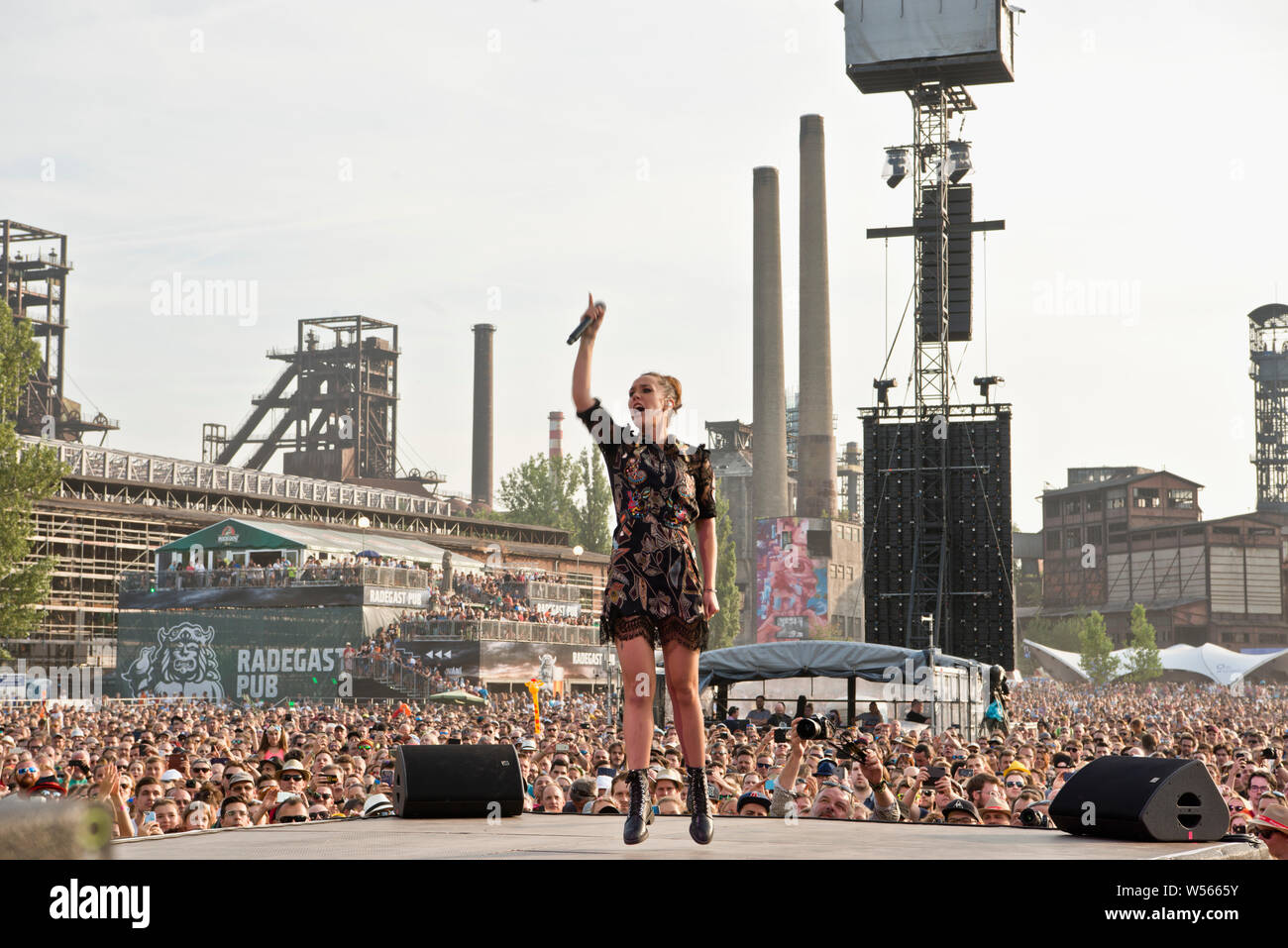 French singer Zaz performs during the Colours of Ostrava 2019 ...