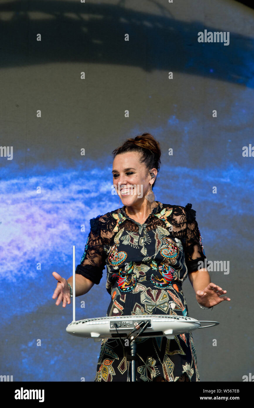 French singer Zaz performs during the Colours of Ostrava 2019 ...