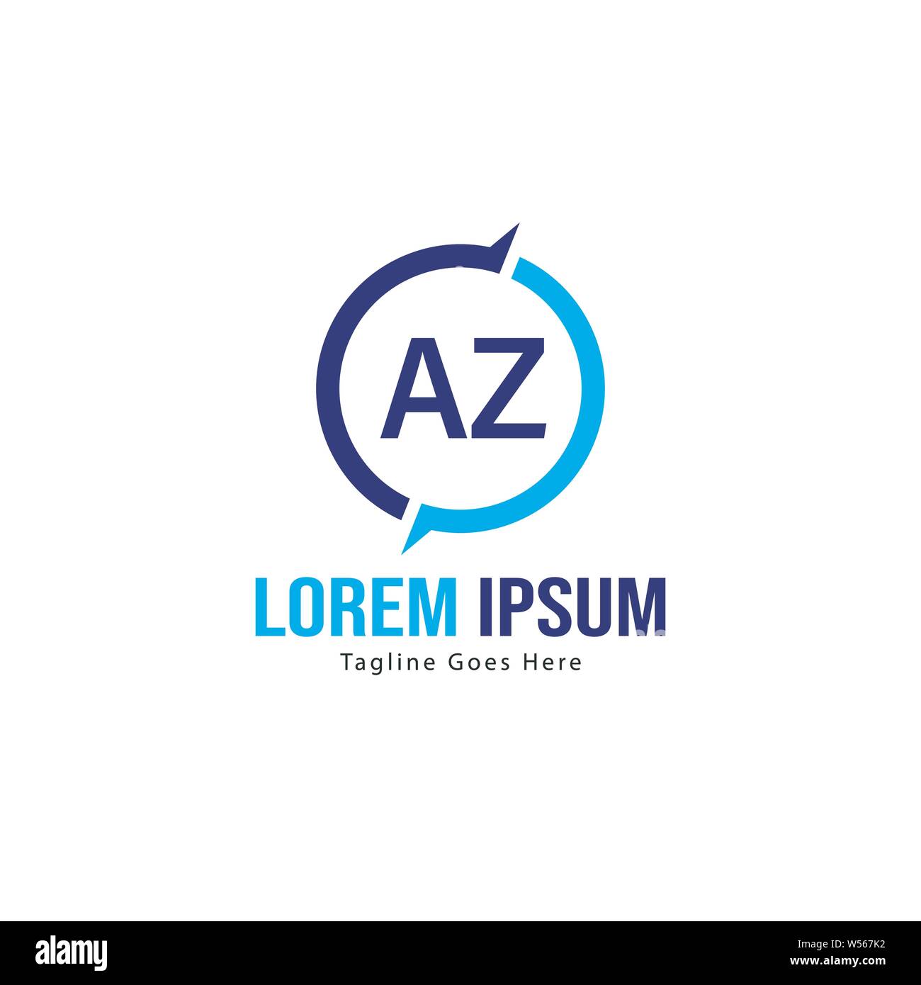 AZ Letter Logo Design. Creative Modern AZ Letters Icon Illustration ...