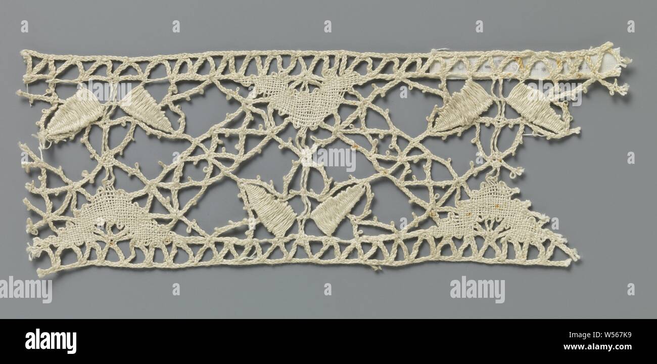 Spacer made from spool lace with triangles, Spacer made from natural ...