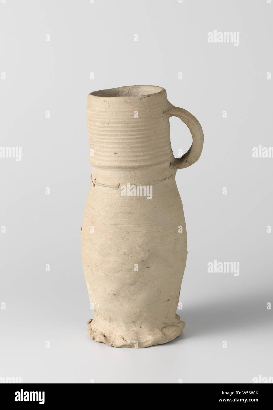 Jug or 'Jacobakan', Ribbed jug (Jacobakan) of stoneware on wavy feet ...