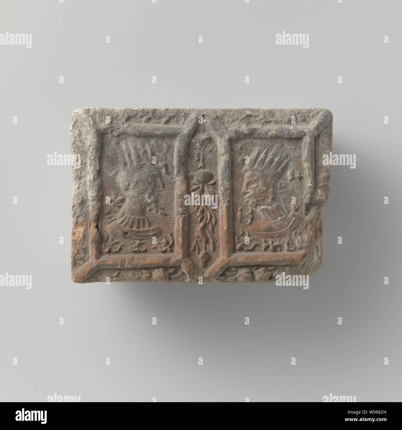 Fragment of a firestone with an image, Fragment of a firestone with an ...