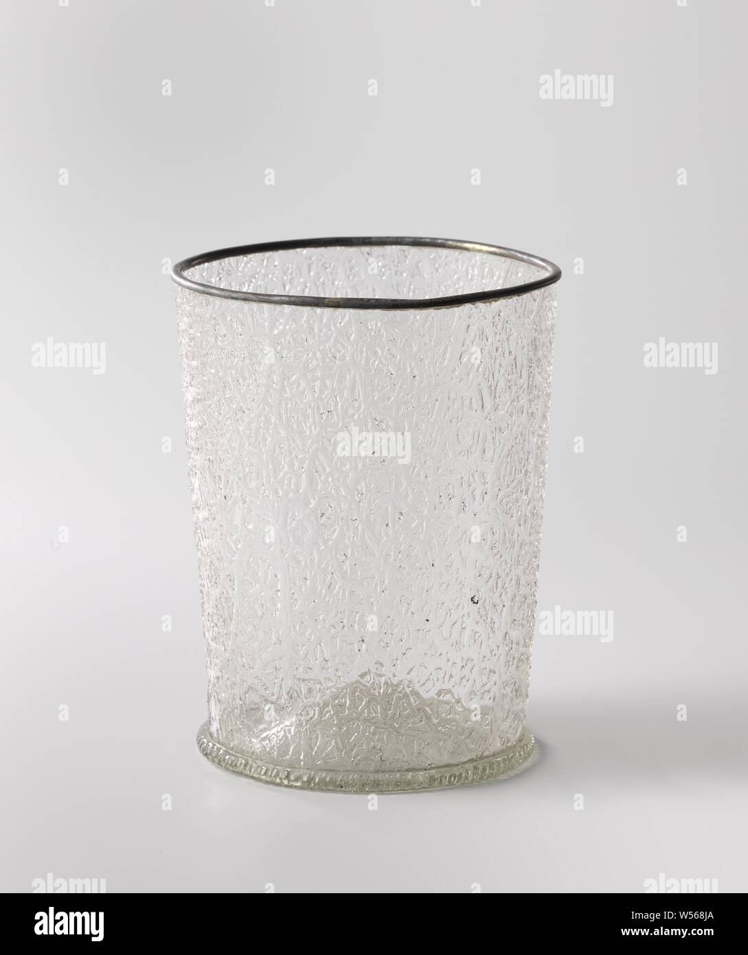 Ice glass cup, Ice glass cup with inserted bottom. Clear glass ribbed ...