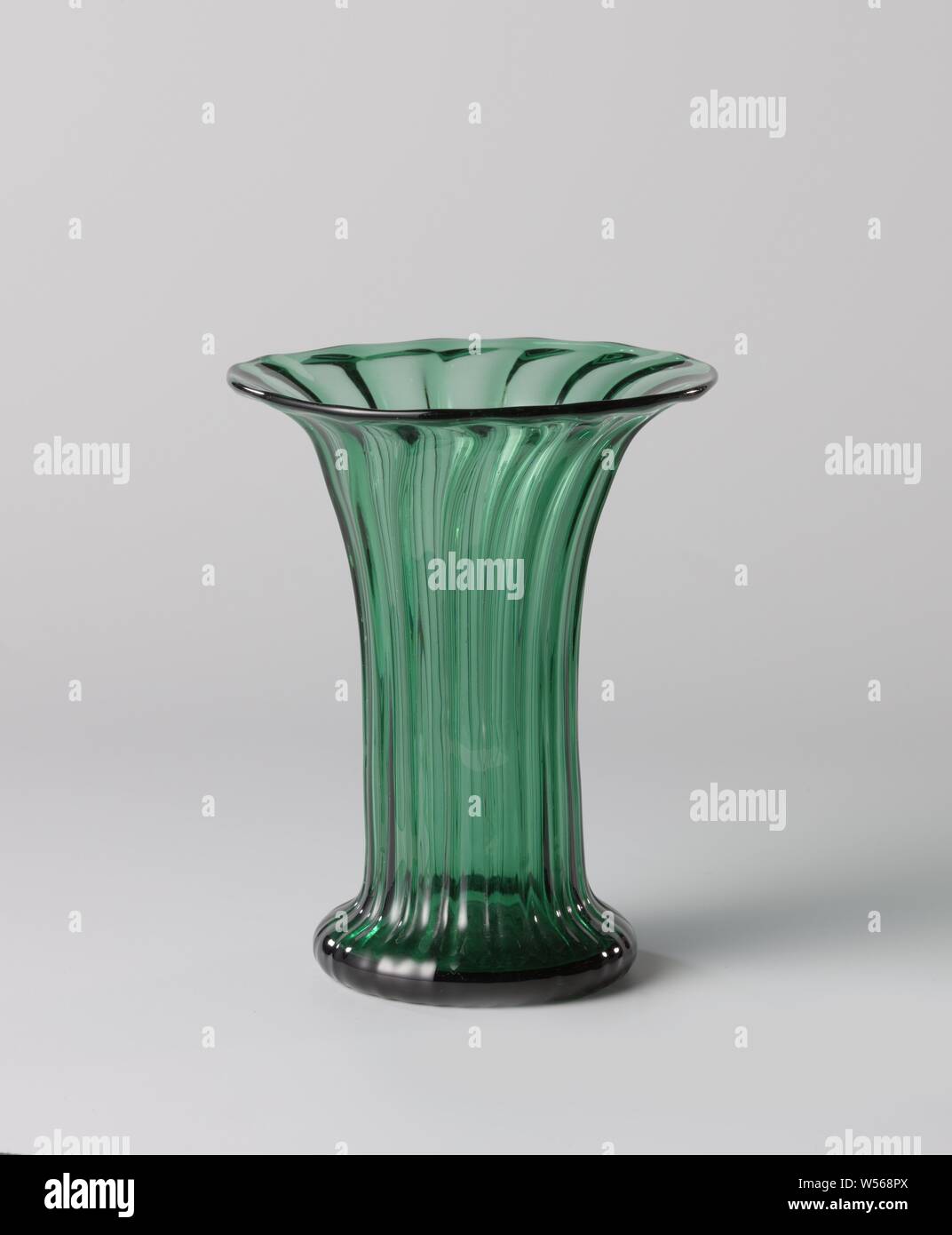 Vase with vertical ribs, inserted bottom, vertically ribbed foot ...